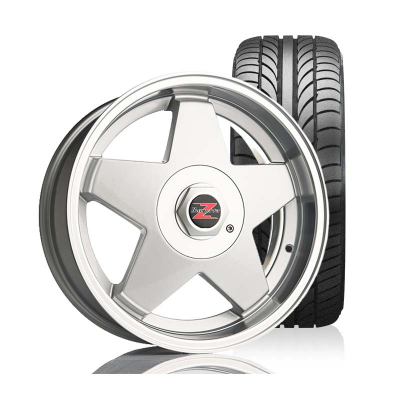 Barzetta Star 7x17 5x108 / 5x120 ET15 NAV 74,1 - Komplett med sommardäck