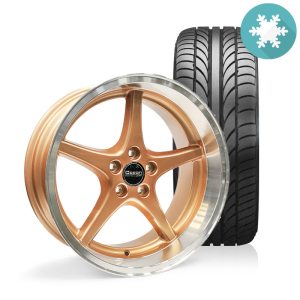 Ocean Super DTM Silver 8,5x18 5x108 ET6 NAV 65,1 - Komplett med sommardäck