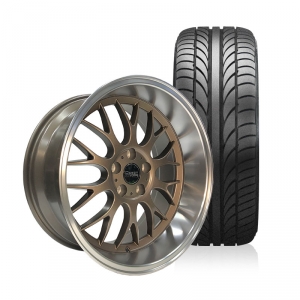 Ocean MK18 Guld 8,5x18 5x108 ET6 NAV 65,1 - Komplett med sommardäck